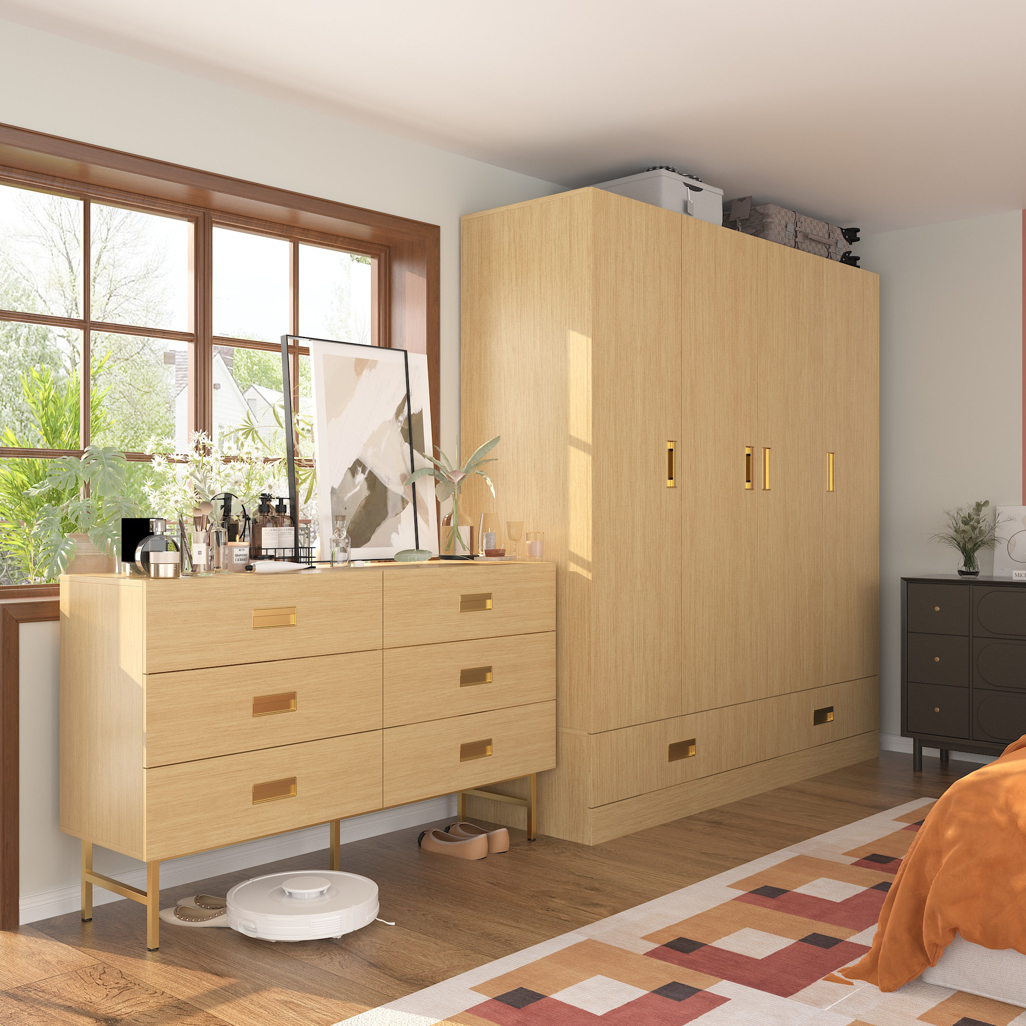 Bedroom sets with wardrobe store